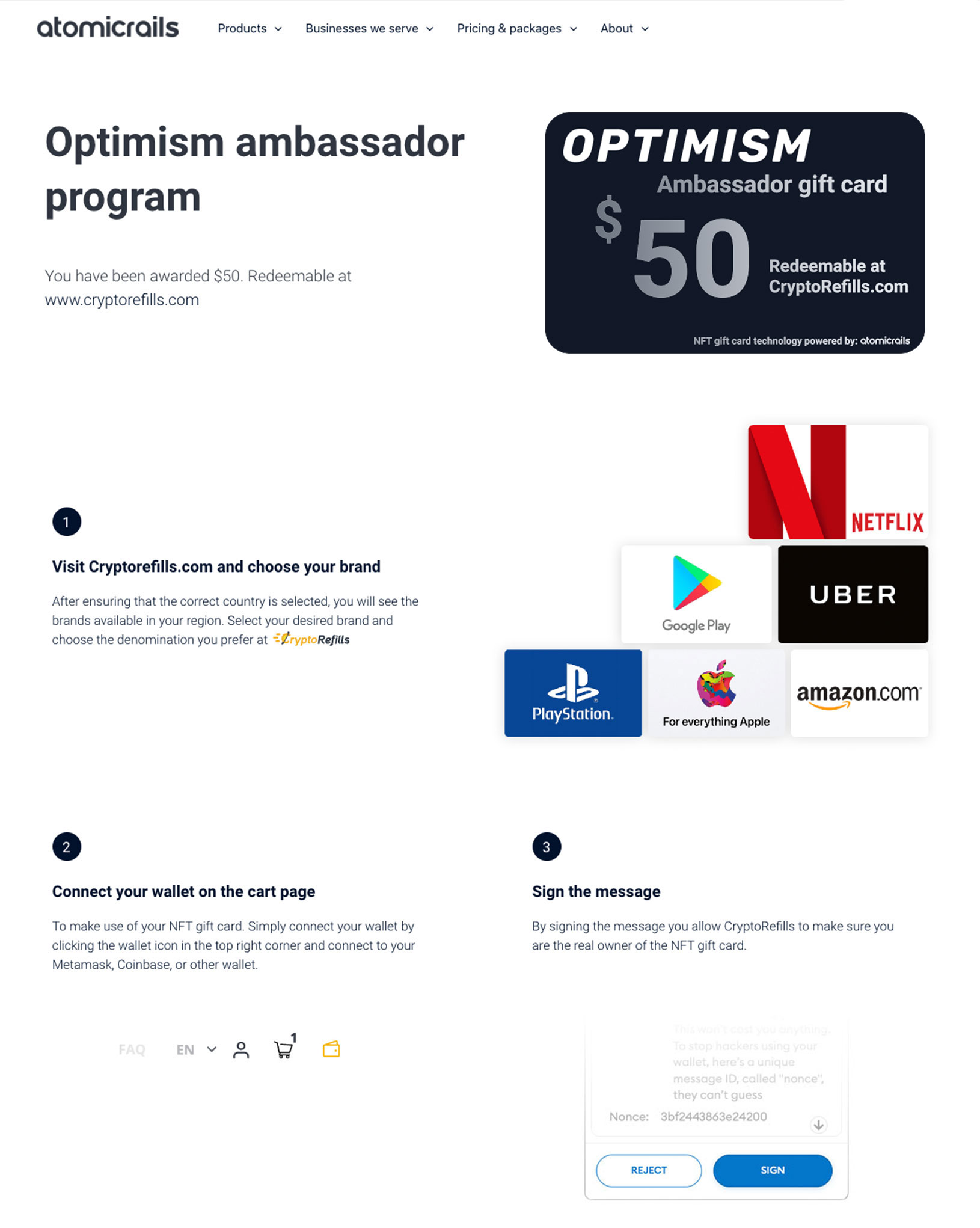 For Web3 Companies - Atomicrails